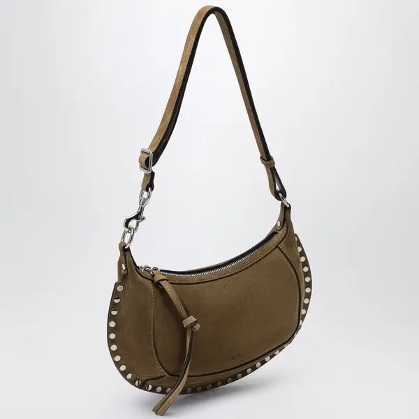 Isabel Marant Étoile Oskan Moon Shoulder Bag In Taupe Suede - Brown