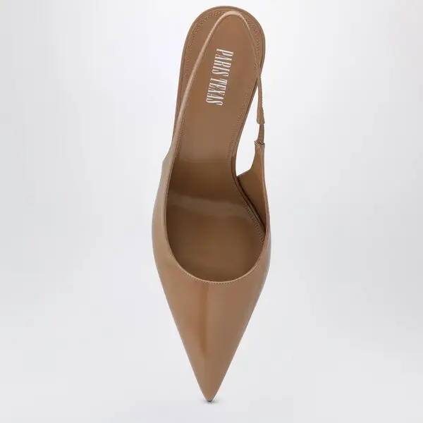 Paris Texas Patent Leather Lidia Slingback Pumps - Beige