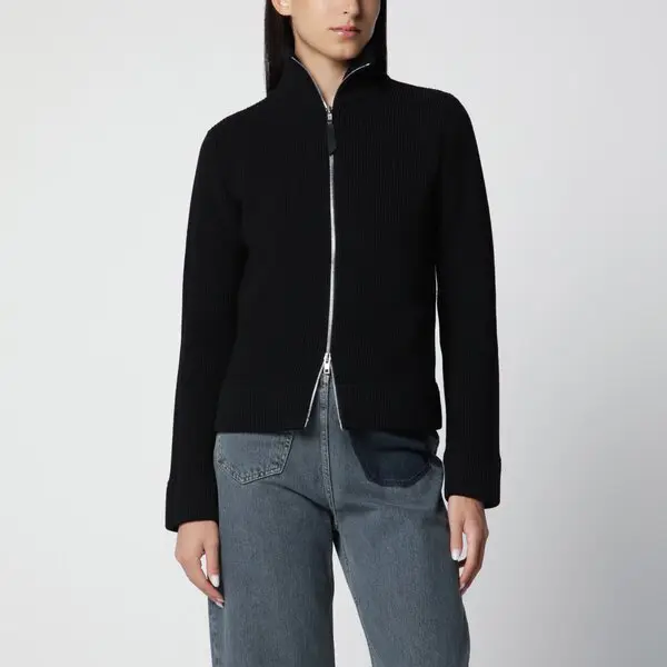 MAISON MARGIELA Wool-blend Zip Cardigan - Black