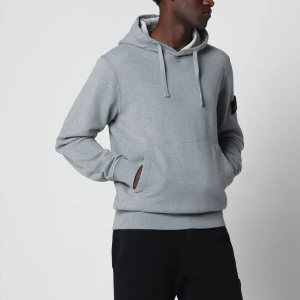 Stone Island Mélange Cotton Hoodie - Grey