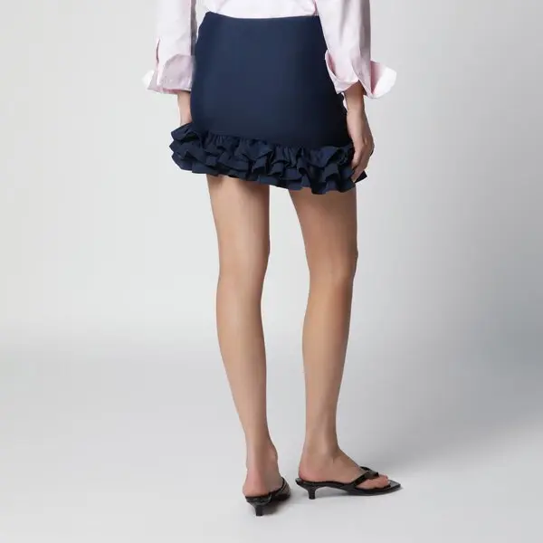 Jacquemus Playa Mini Skirt In Swimsuit Jersey Navy