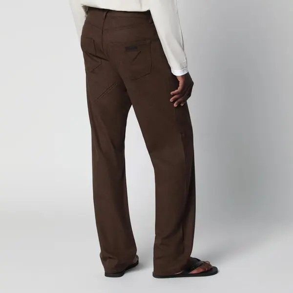 Prada Ebony-colored Wool Trousers
