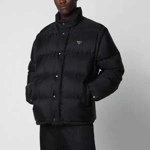 Prada Convertible Re-nylon Down Jacket - Black