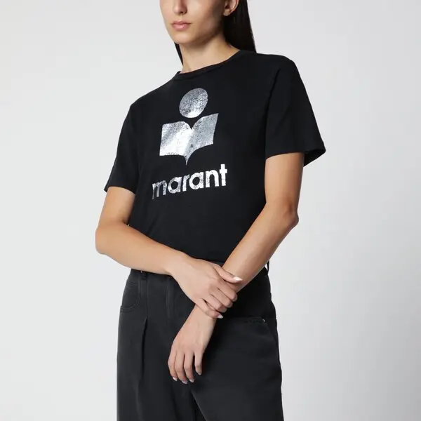 Isabel Marant Étoile Zewel Logo Short-sleeve Linen T-shirt - Black