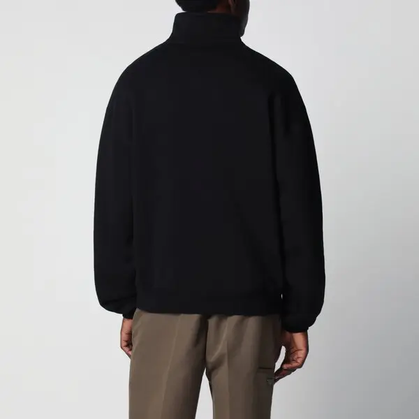 Jacquemus Zip-neck Sweatshirt With Gros Grain Logo