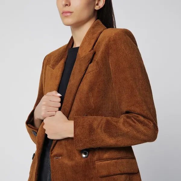 Isabel Marant Étoile Caramel Double-breasted Corduroy Jacket