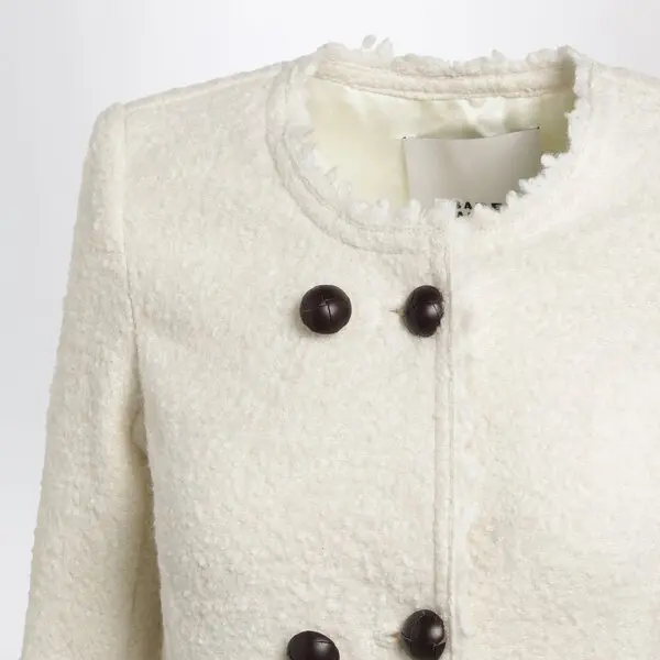 Isabel Marant Étoile Suely Bouclé Jacket With Fringed Trim - White