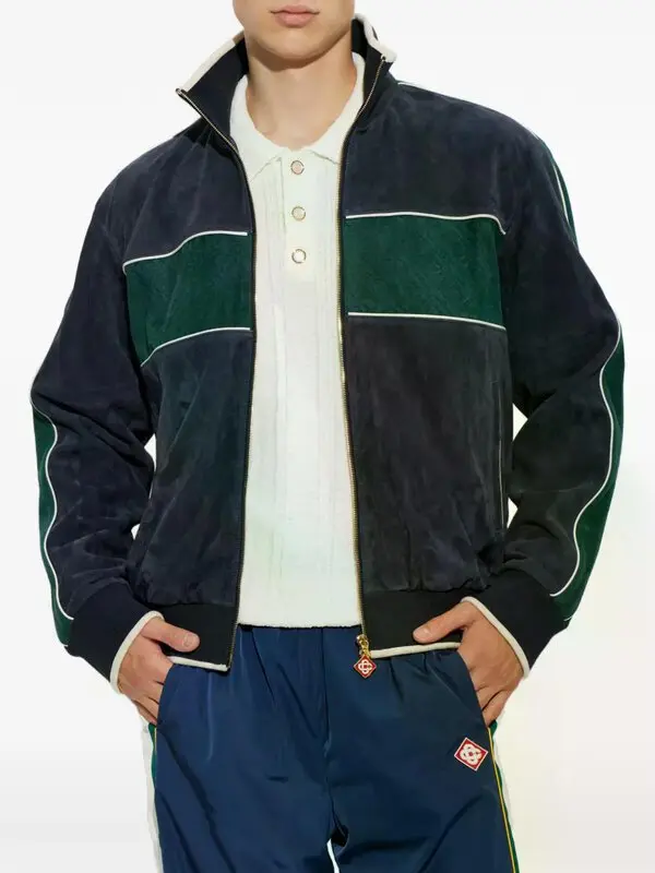 Casablanca Monogram-pattern Suede Sport Jacket