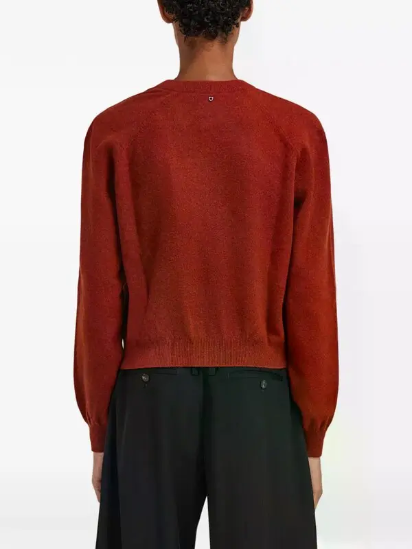 FERRAGAMO Crew Neck Sweater With Cut-out Detail - Red