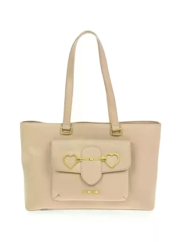 Moschino Heart-clasp Pocket Shoulder Bag - Neutrals
