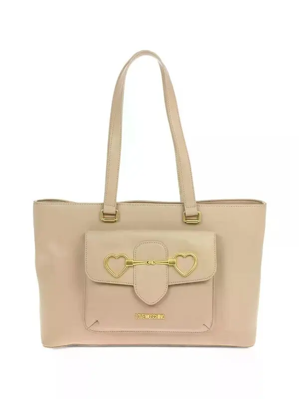 Moschino Heart-clasp Pocket Shoulder Bag - Neutrals