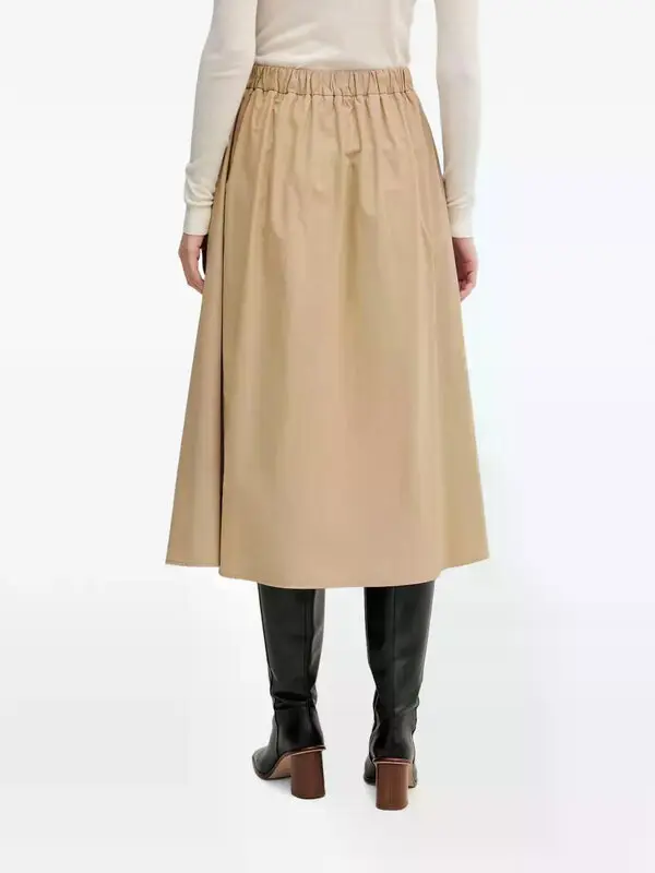 BENETTON Belted Flared Midi Skirt