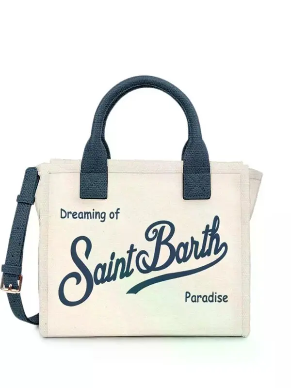 MC2 SAINT BARTH Vanity Logo-print Leather Medium Tote Bag - Neutrals