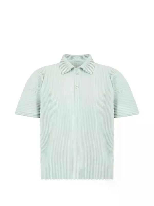 Issey Miyake Pleated Polo Shirt - Green