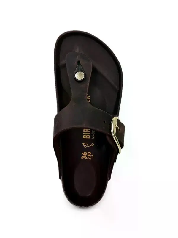 BIRKENSTOCK Gizeh Big Buckle Leather Sandals - Brown