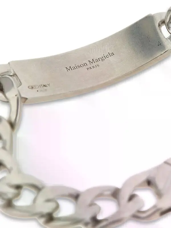MAISON MARGIELA Maillons Plaque-detail Bracelet - Silver
