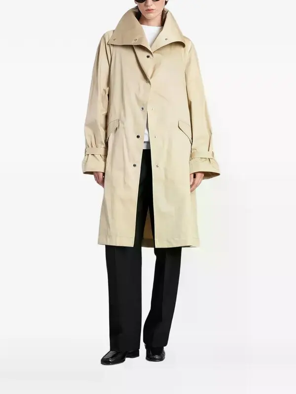 TOTEME Buckled-cuff High-neck Coat - Neutrals