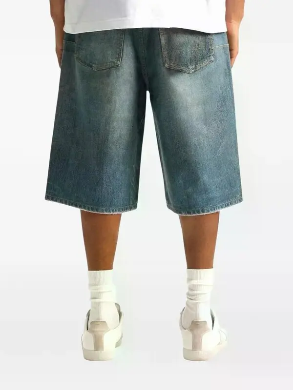 PURPLE BRAND Jewel-embellished Digital-print Denim Shorts - Blue