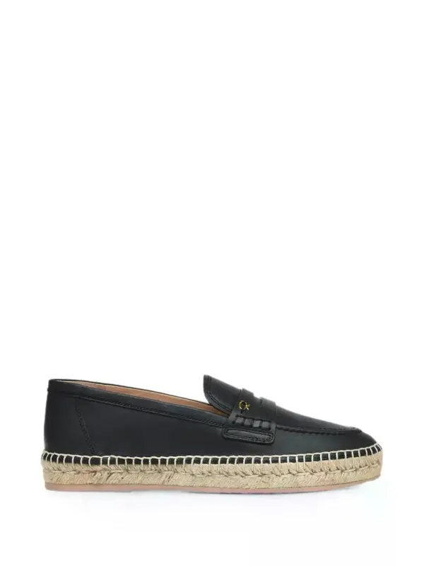 GIANVITO ROSSI Lido Leather Espadrilles - Black