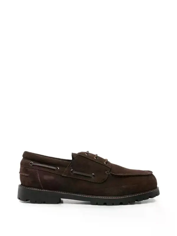 Studio Nicholson Suede Lace-up Boat Shoes - Brown