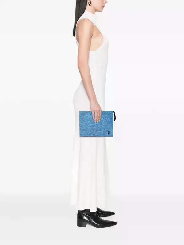 LOUIS VUITTON 2017 Epi Denim Toiletry Pouch 26 Clutch Bag - Blue