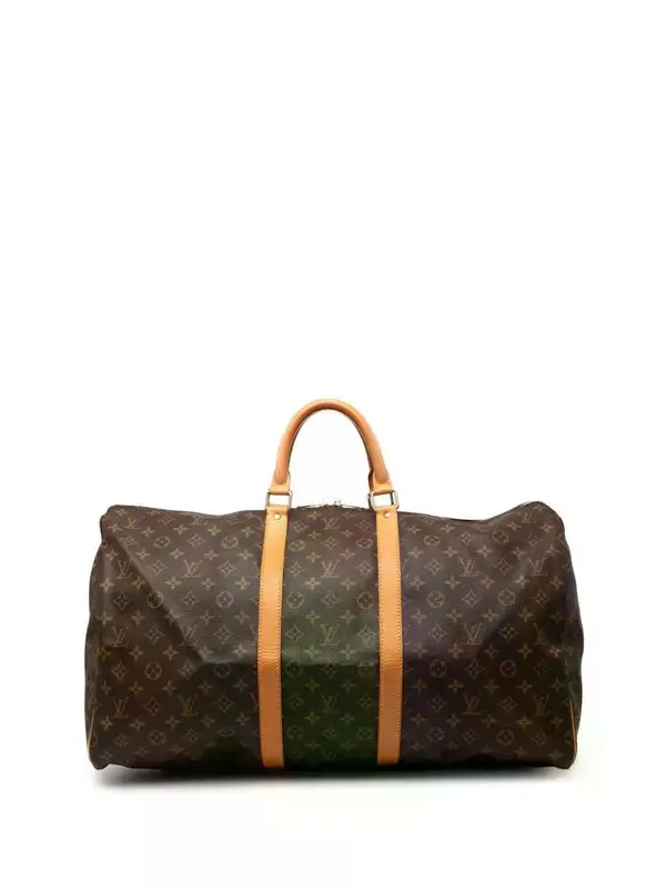 LOUIS VUITTON 2001 Monogram Keepall 55 Travel Bag - Brown