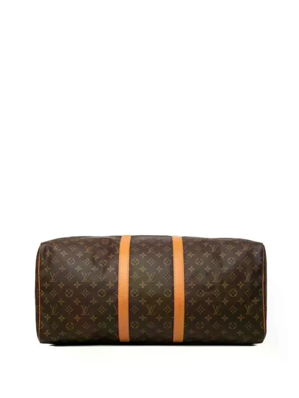 LOUIS VUITTON 2001 Monogram Keepall 55 Travel Bag - Brown