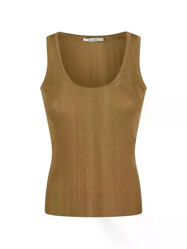 Max Mara Ribbed-knit Top - Brown