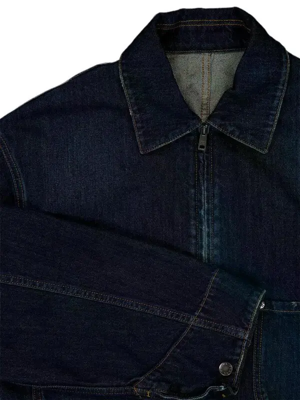 Prada Logo-plaque Cropped Denim Jacket