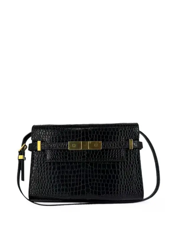 Saint Laurent Manhattan Croc-embossed Shoulder Bag