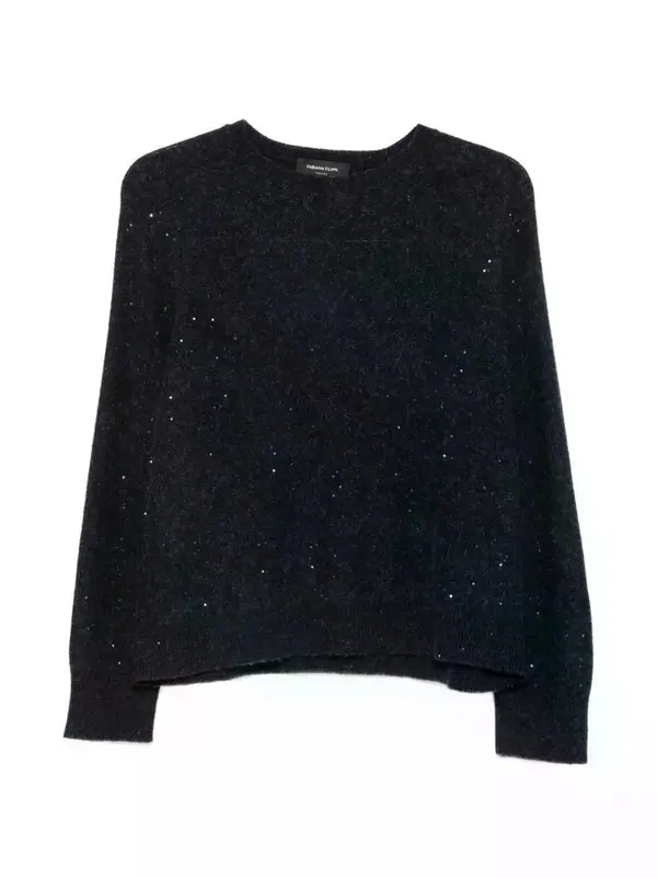 Fabiana Filippi Sequin Embellished Crew Neck Sweater - Blue