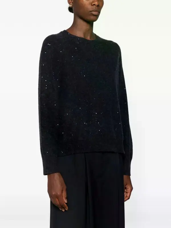 Fabiana Filippi Sequin Embellished Crew Neck Sweater - Blue