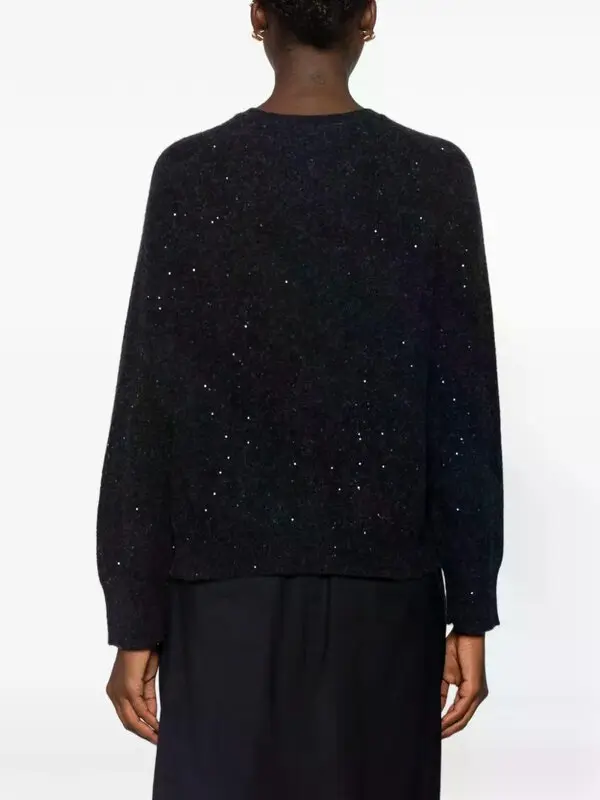 Fabiana Filippi Sequin Embellished Crew Neck Sweater - Blue