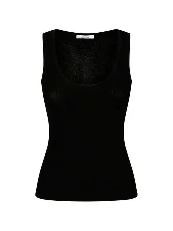 Max Mara Ribbed-knit Top - Black