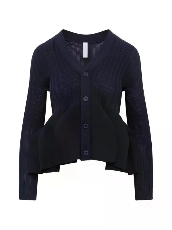 CFCL Pottery Ribbed-knit Cardigan - Blue