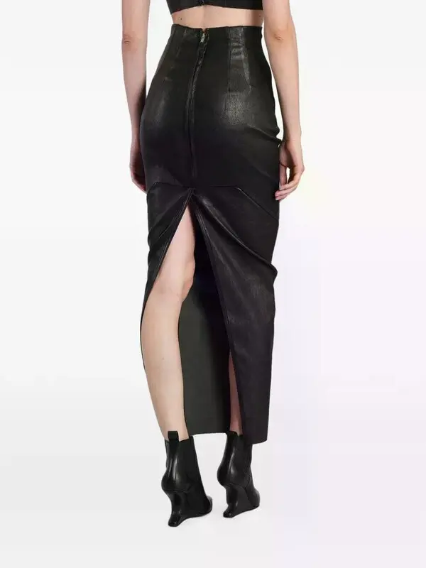 Rick Owens Rear-slit Lambskin Maxi Skirt