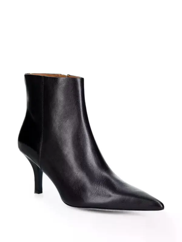 Patrizia Pepe Pointed-toe Leather Ankle Boots - Black