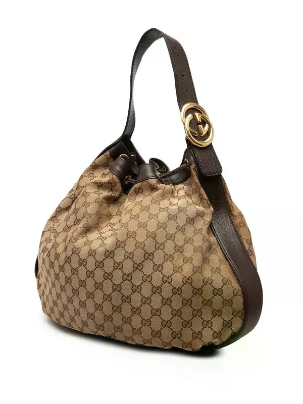 Gucci 2000-2015 Gg Canvas Interlocking Icon Drawstring Hobo Shoulder Bag