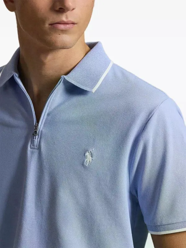 Polo Ralph Lauren Zip-neck Logo-embroidered Polo Shirt