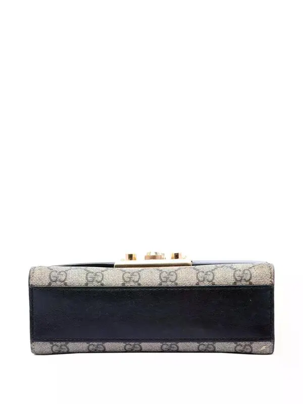 Gucci Gg Supreme Padlock Crossbody Bag - Neutrals
