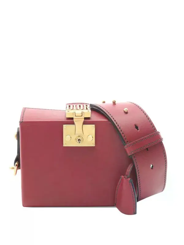 Dior 2000-2026 Lambskin Dioraddict Lockbox Crossbody Bag - Red