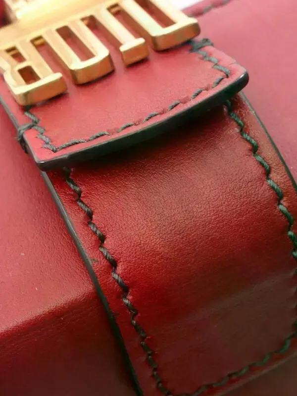 Dior 2000-2026 Lambskin Dioraddict Lockbox Crossbody Bag - Red