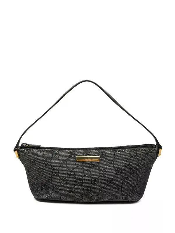 Gucci Gg Denim Shoulder Bag - Grey