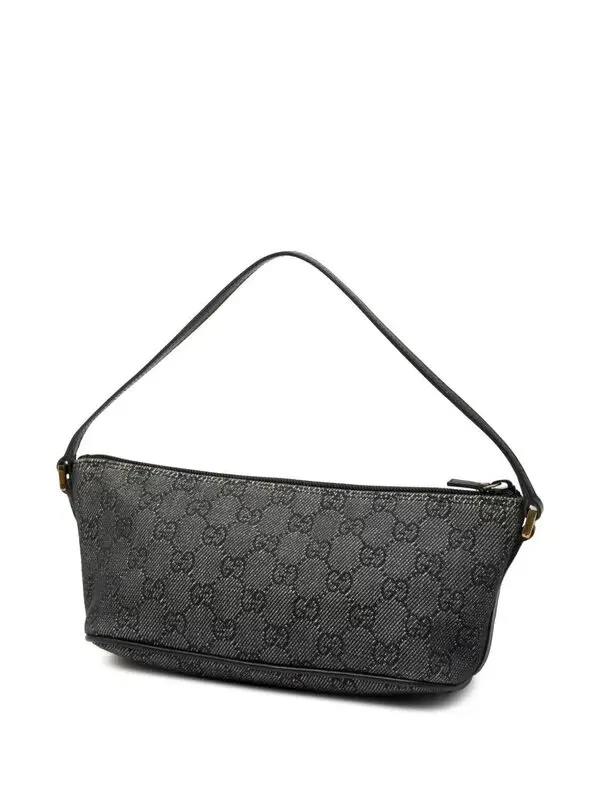 Gucci Gg Denim Shoulder Bag - Grey