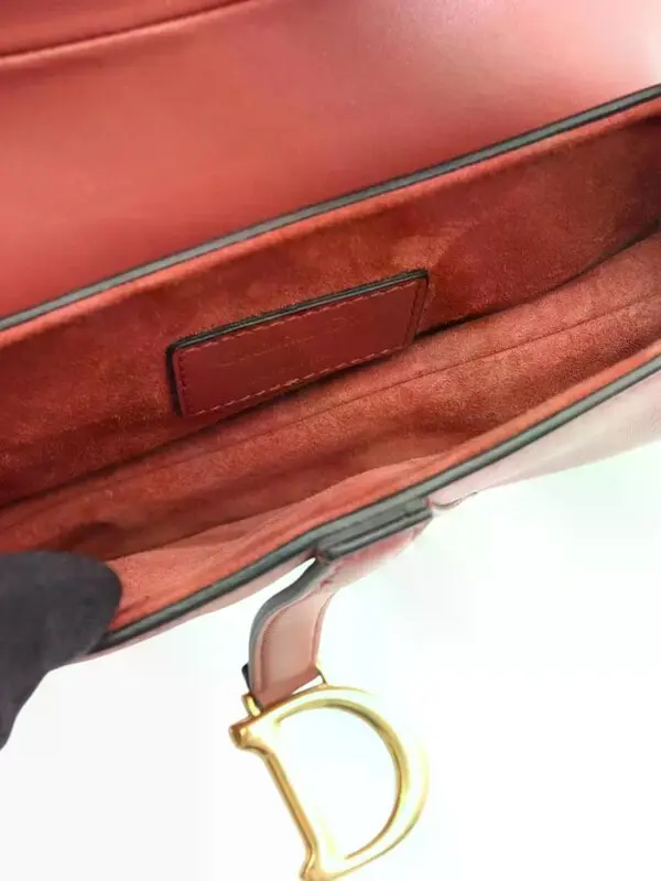 Dior 2000-2026 Mini Calfskin Saddle Bag Satchel - Red