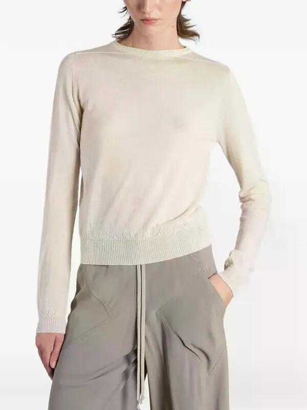 Rick Owens Ribbed-trim Sweater - Neutrals