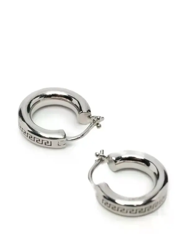 Versace Greca Hoop Earrings - Silver