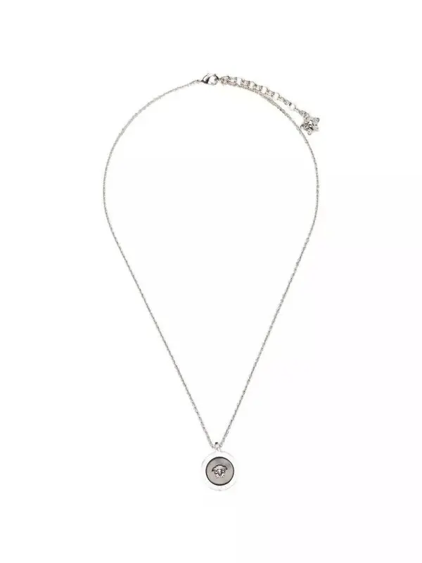 Versace Logo-pendant Necklace - Silver
