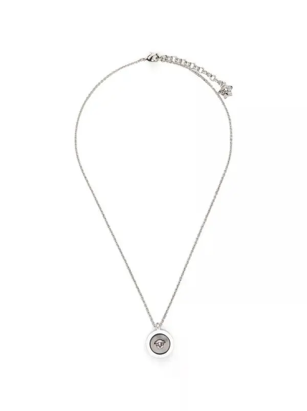 Versace Logo-pendant Necklace - Silver