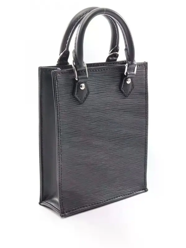 LOUIS VUITTON Epi Petit Sac Plat Satchel - Black